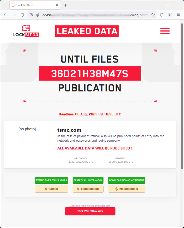 LockBit Ransomware Demands $70M Payment from CPU Giant TSMC ...
